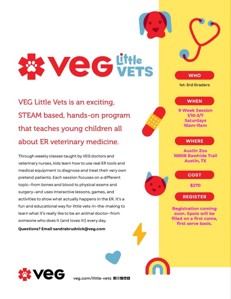VEG (Veterinary Emergency Group) Little Vets Winter 2026 – Austin Zoo